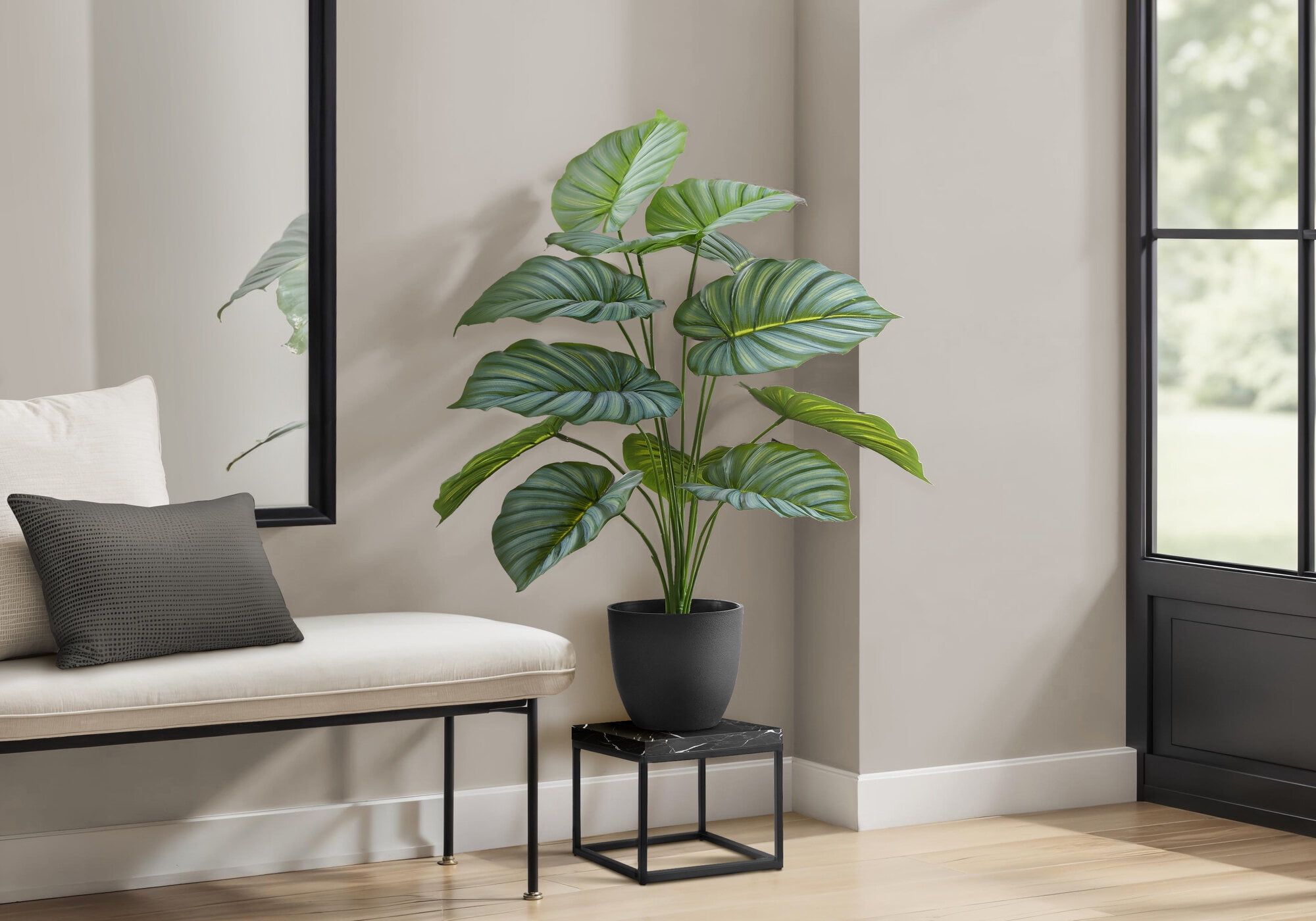 Artificial Plants Artificial Plant, 24" Tall, Calathea, Indoor, Faux ...