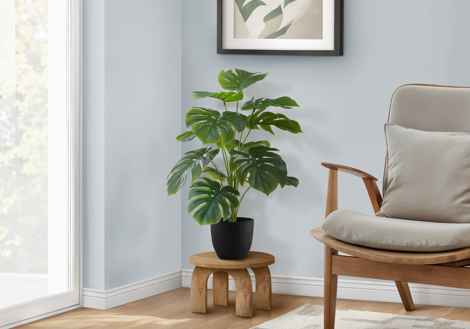 Artificial Plants Artificial Plant, 24" Tall, Monstera, Indoor, Faux ...