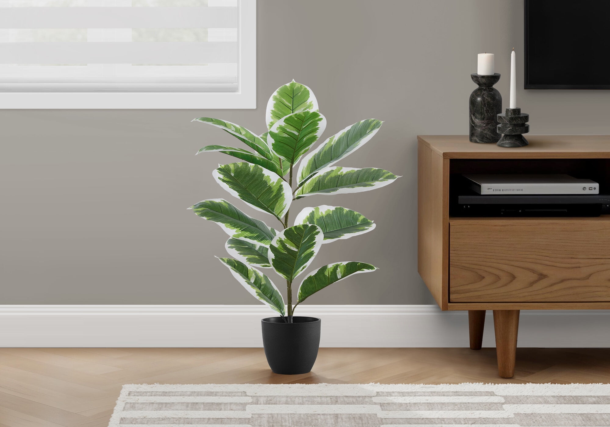 Artificial Plants Artificial Plant, 27" Tall, Rubber, Indoor, Faux ...