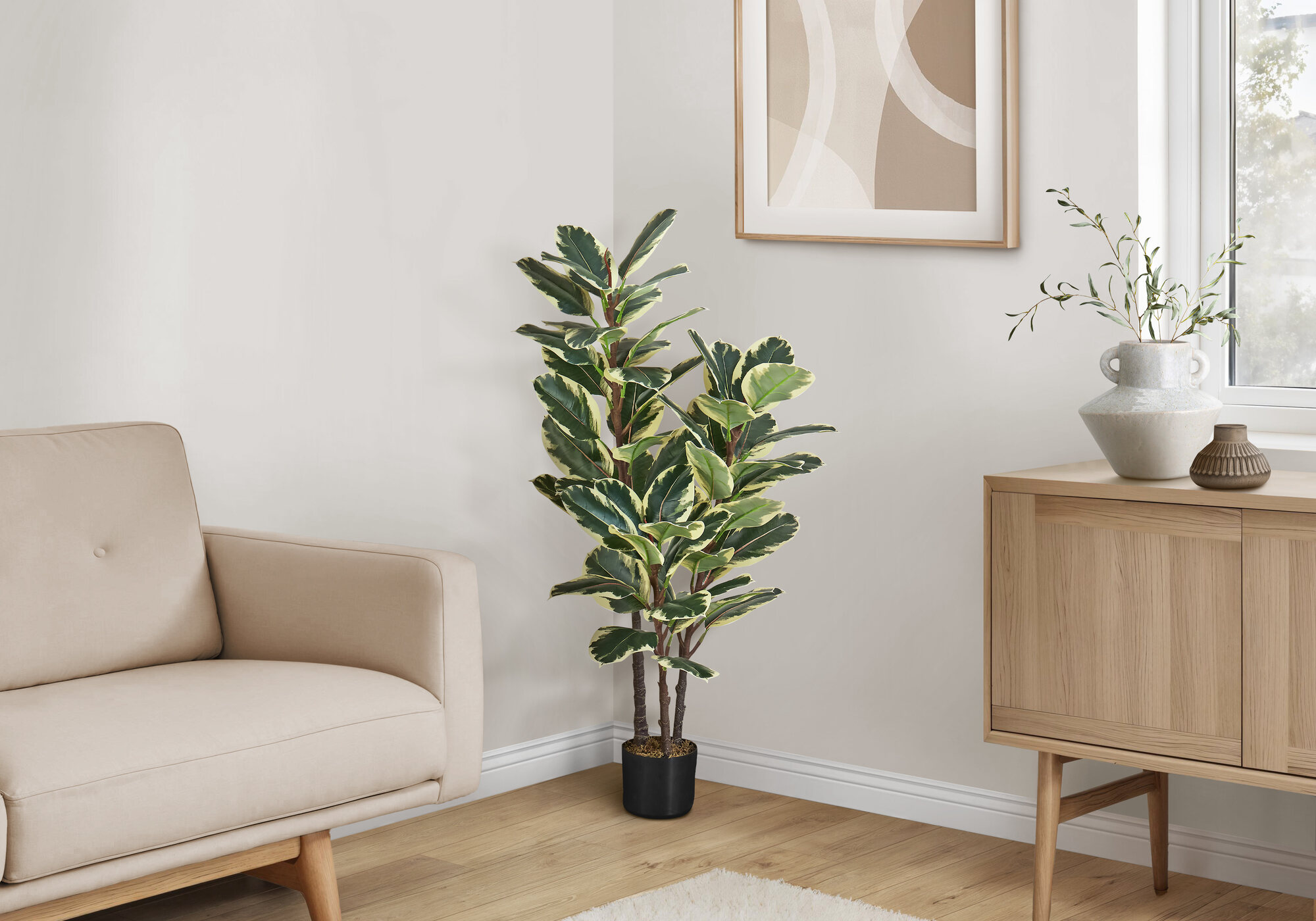 Artificial Plants Artificial Plant, 47" Tall, Oak Tree, Indoor, Faux ...