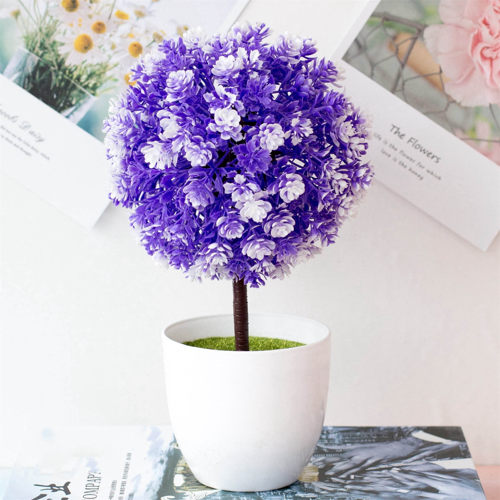 Artificial Plants Bonsai Simulated Tree Potted Plants Fake Flowers ...