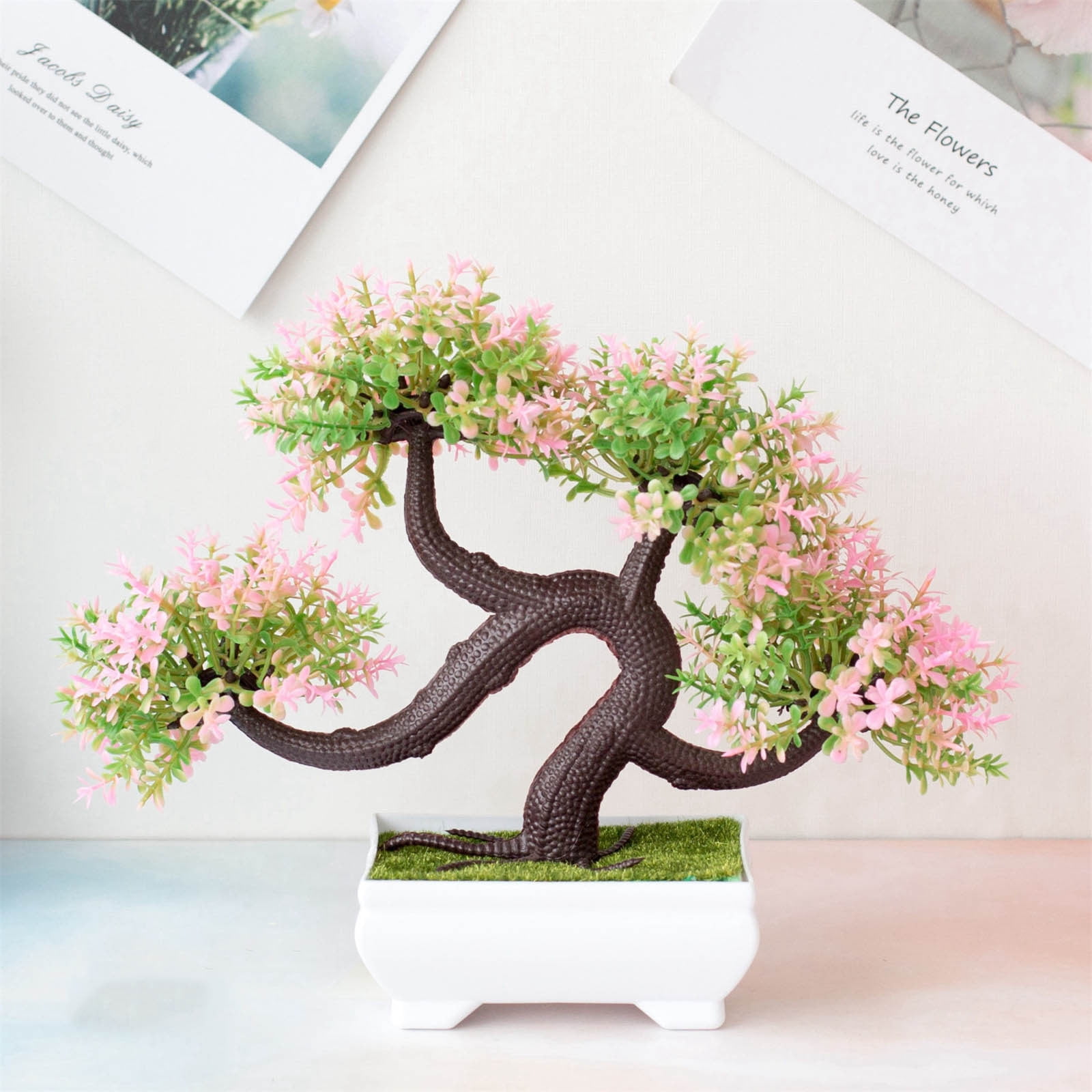 Artificial Plants Bonsai Simulated Tree Potted Plants Fake Flowers ...