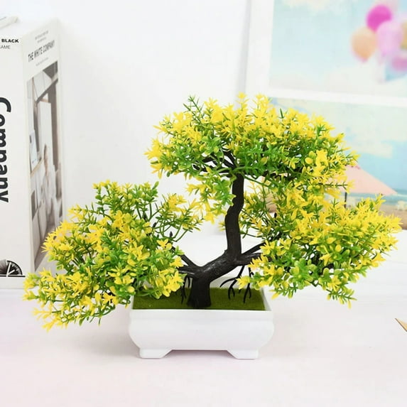 Artificial Plants Bonsai Small Tree Pot Fake Plant Flowers Potted ...