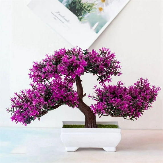 Artificial Plants Bonsai Small Tree Pot Fake Plant Flowers Potted ...