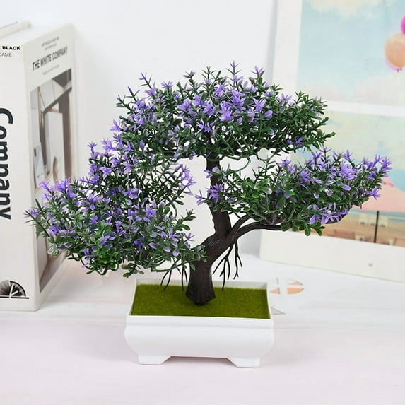 Artificial Plants Bonsai Small Tree Pot Fake Plant Flowers Potted ...