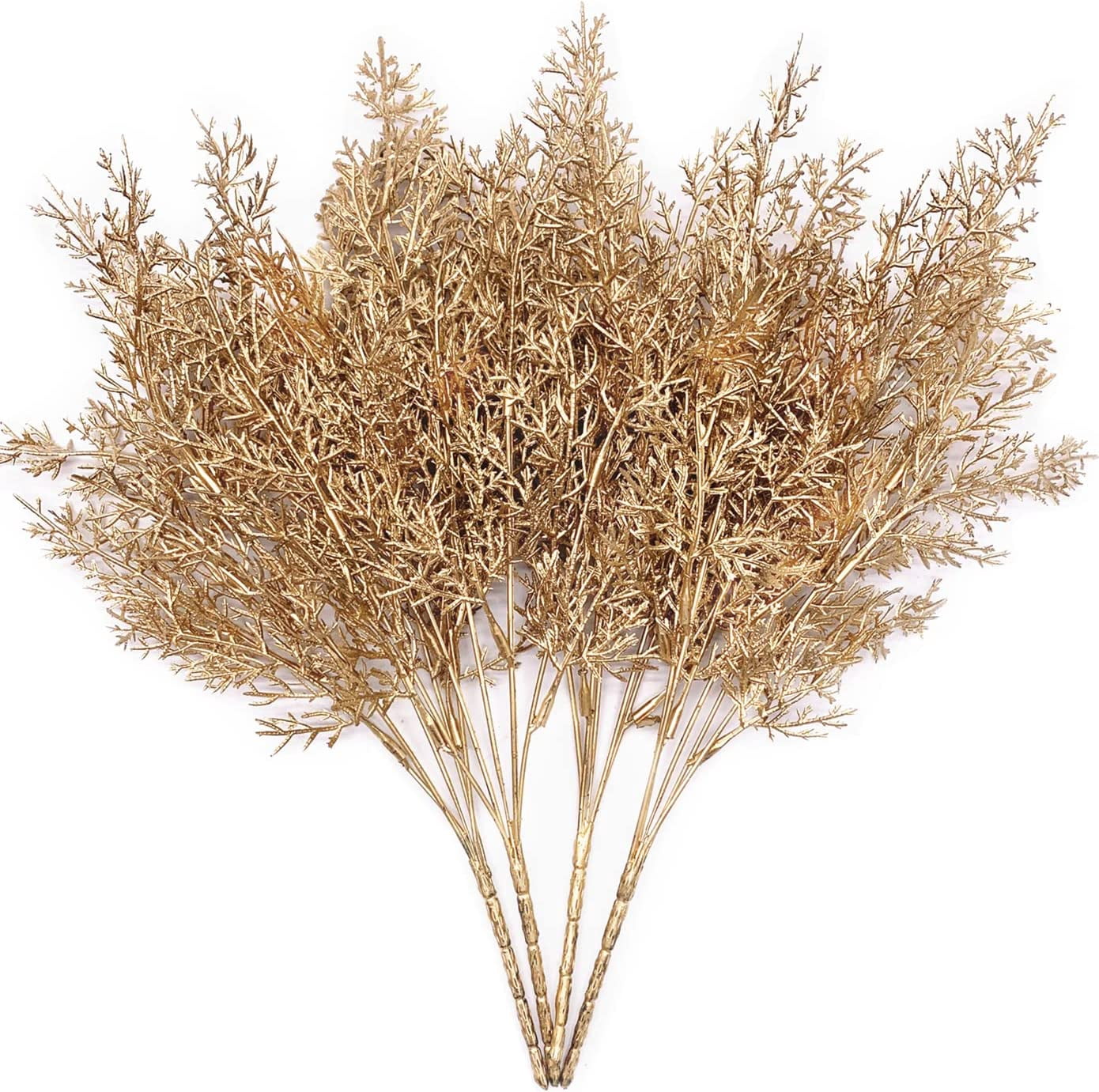 Artificial Plants for Christmas Decor, Gold Antler Grass Bunches Fake ...