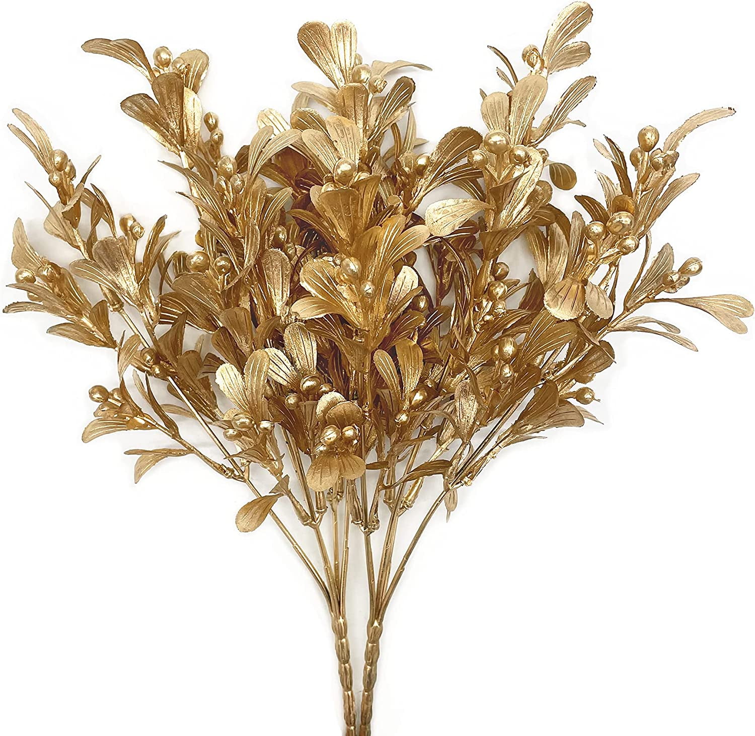 Artificial Plants for Christmas Decor, Golden Flowers Plastic Grass ...