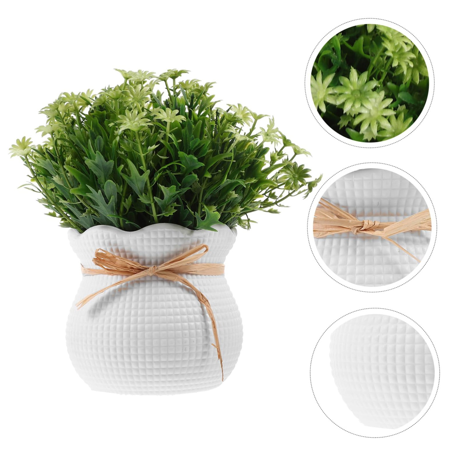 Artificial Plants Decor Greenery Fake Daisy Flowers, Potted Fake Plants ...