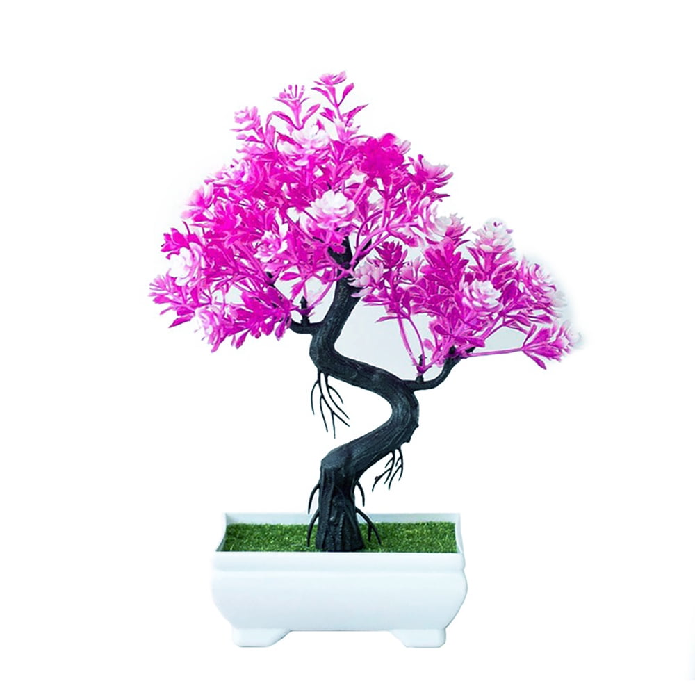 Artificial Plants Fake Bonsai Tree Potted Faux Japanese Cedar Bonsai ...