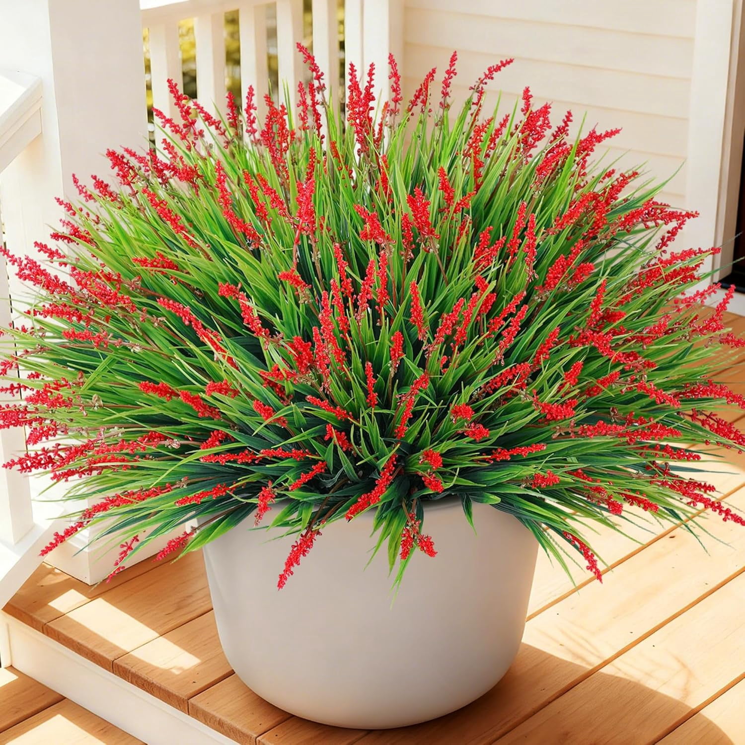 Artificial Plants Fake Flowers Monkey Grass for Outdoors,UV Resistant ...