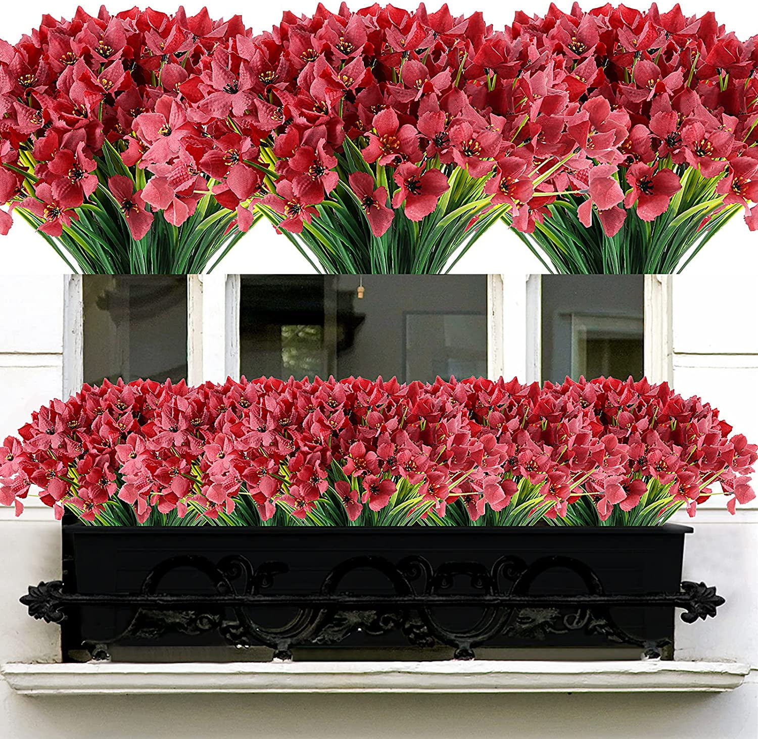 Artificial Plants Fake Outdoor Indoor Grass No Fade Faux Plastic ...