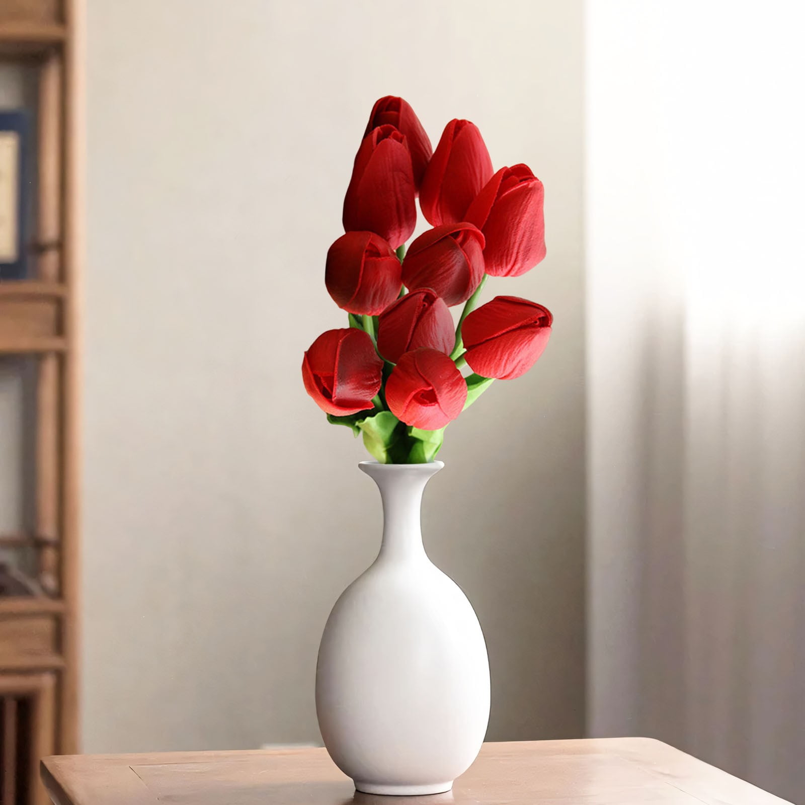 Artificial Plants Faux Flowers Kisflower 9Pcs Tulips Real Artificial ...