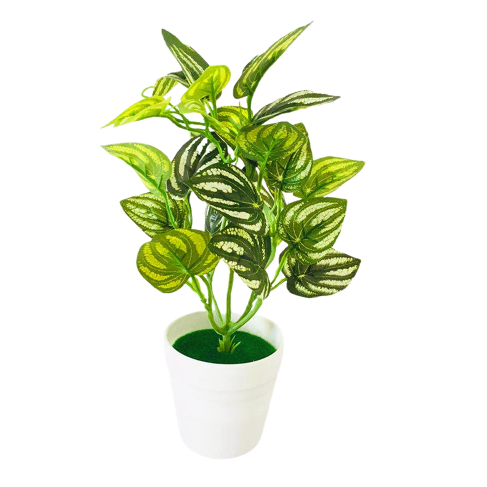 Artificial Plants, Faux Tabletop Greenery Clear Glass Pots Potted Plant ...