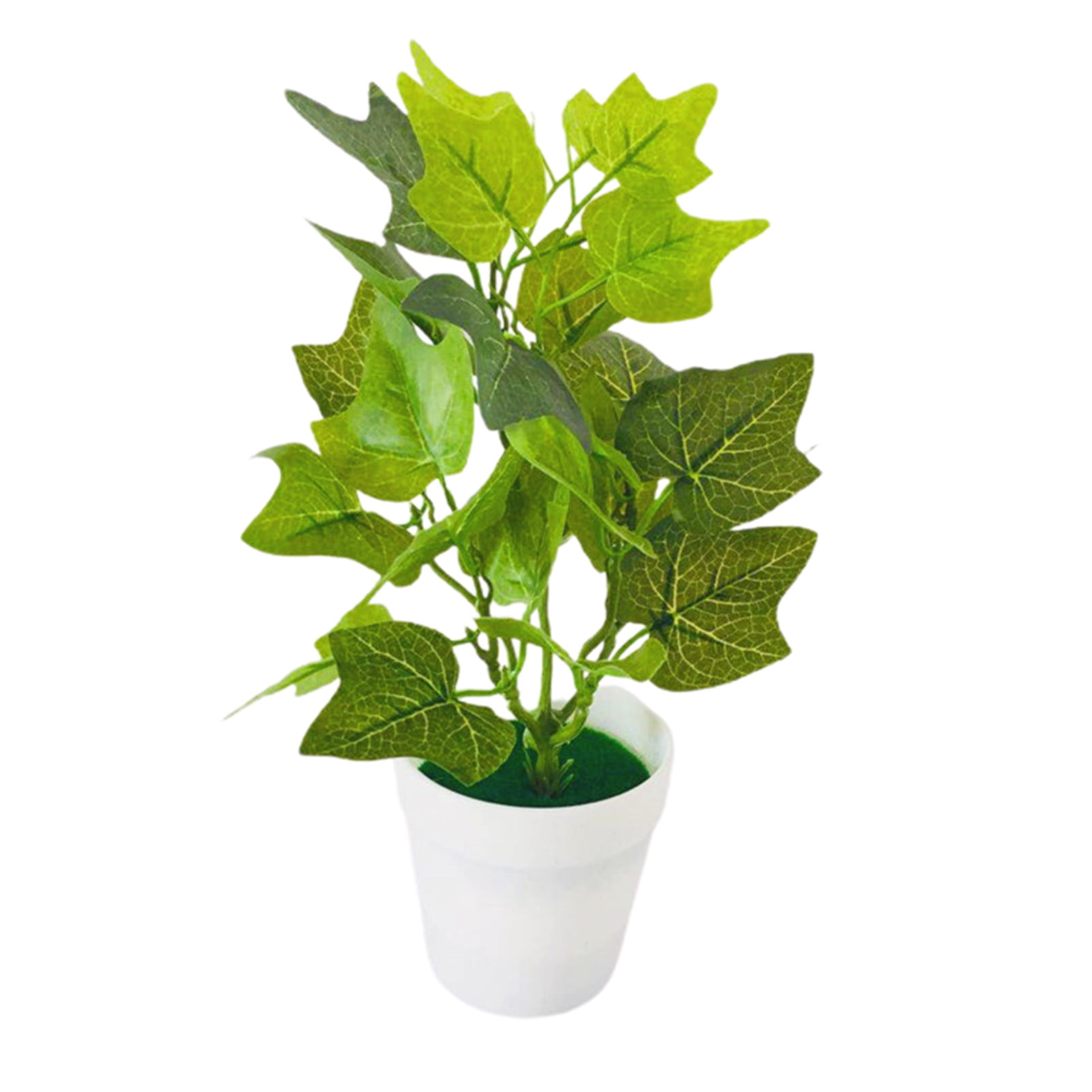Artificial Plants, Faux Tabletop Greenery Clear Glass Pots Potted Plant ...