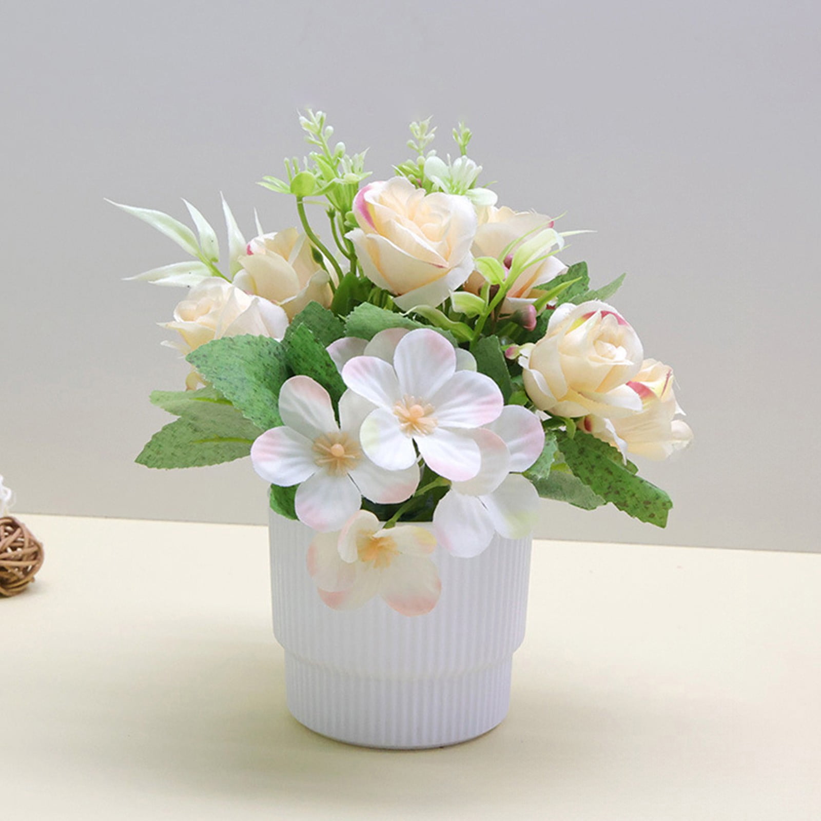 Artificial Plants Flowers Small Potted Plants Home Decor Office Desk ...
