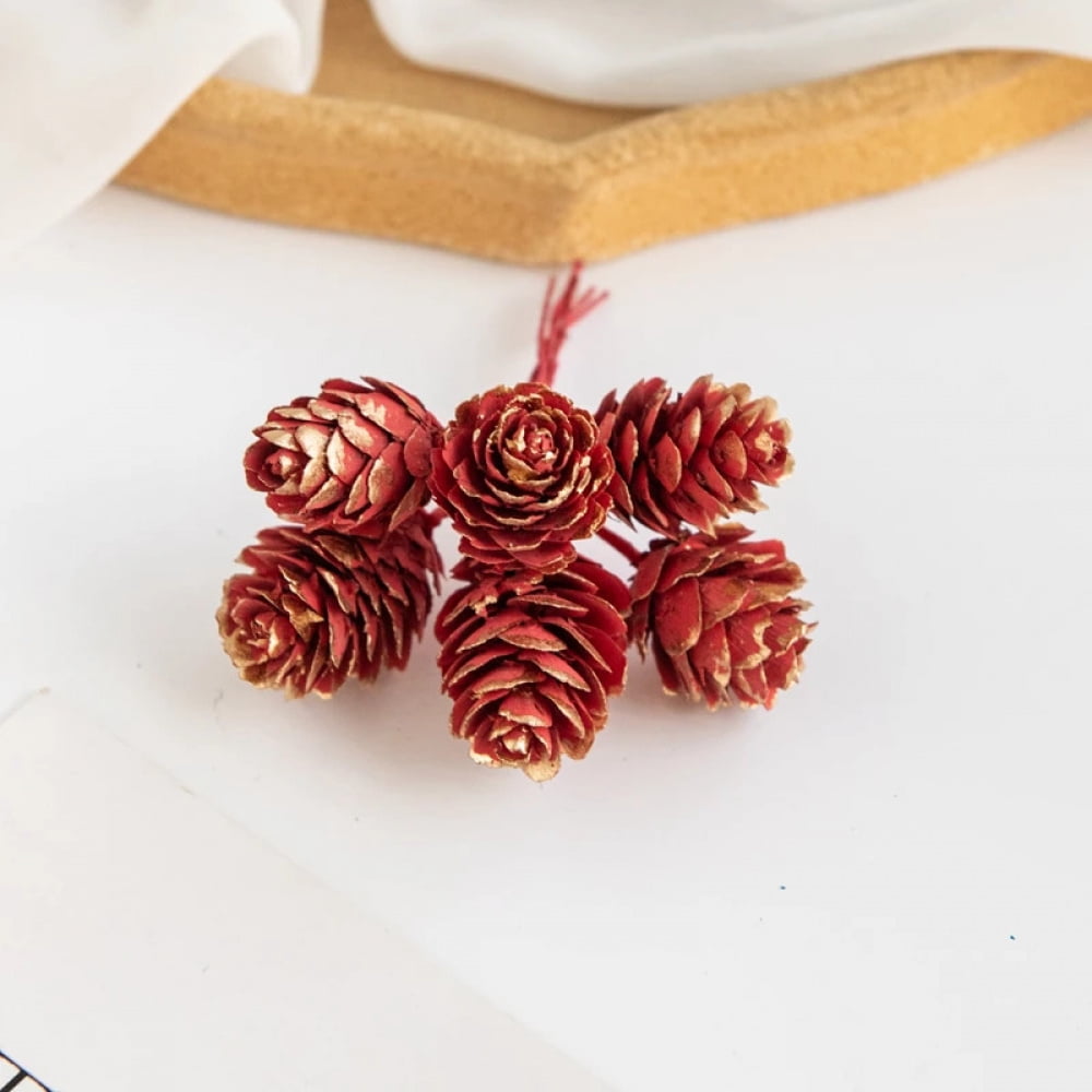 Artificial Plants Golden Fake Pinecone For Christmas Tree Decoration ...