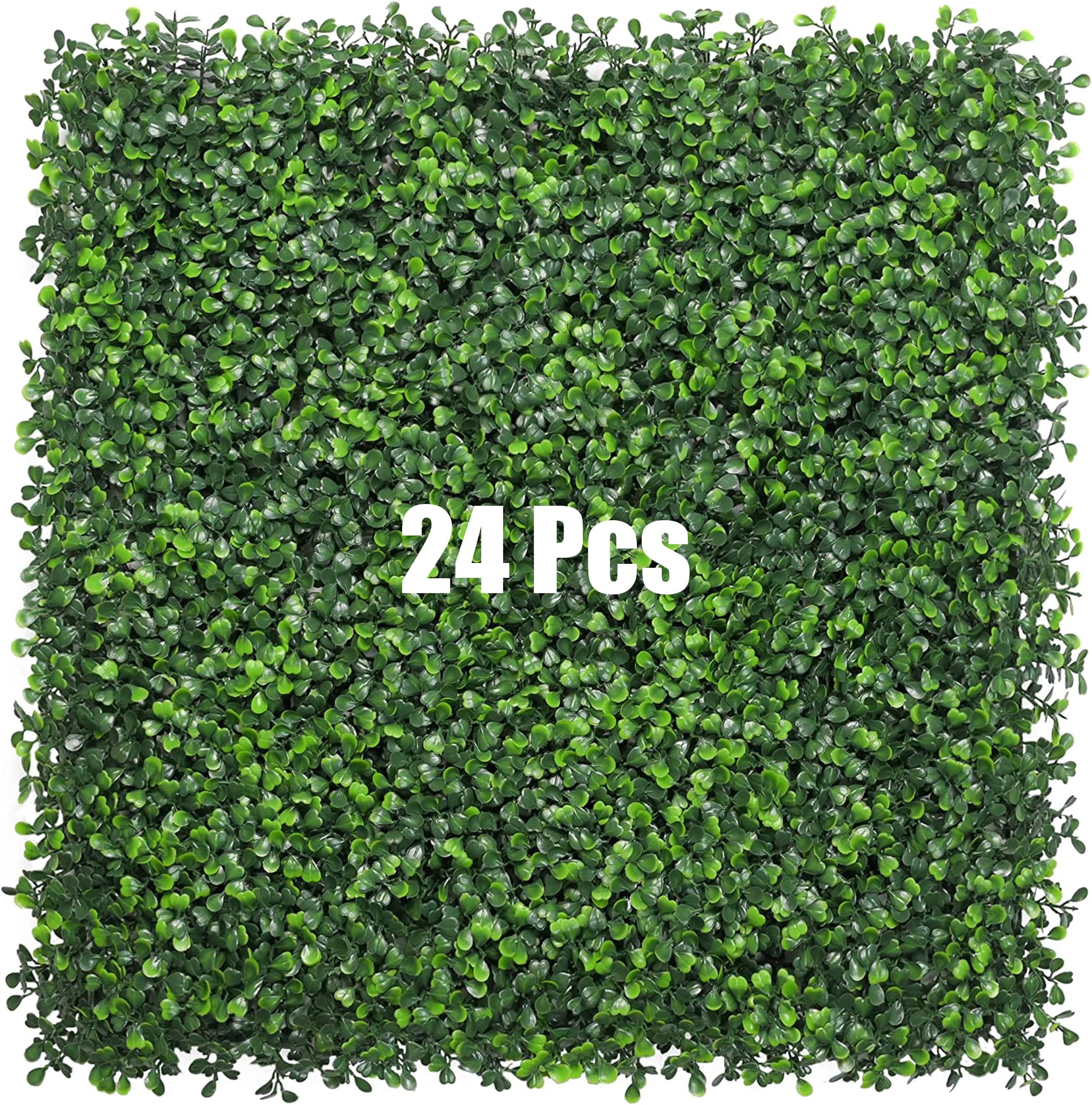 Artificial Plants Green 20*20IN 24Pcs Indoor Outdoor Decor Hedge ...