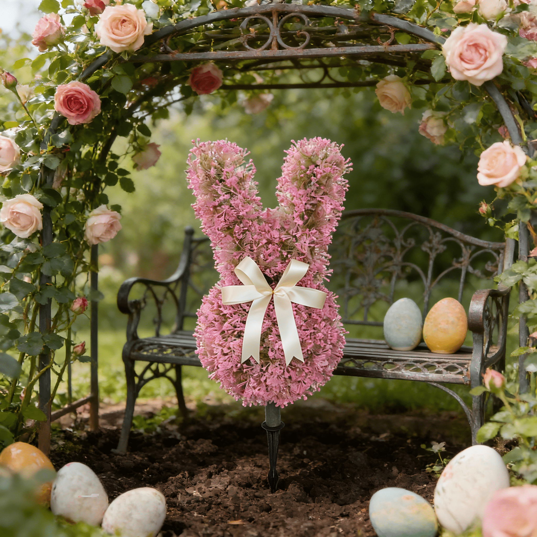 Artificial Plants Indoor,Easter Bunny Spring Greenery,Rabbit Artificial Plants Outdoor Tree ...