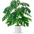 Artificial Plants Indoor Large 28'' Fake Monstera Faux Potted Plants ...