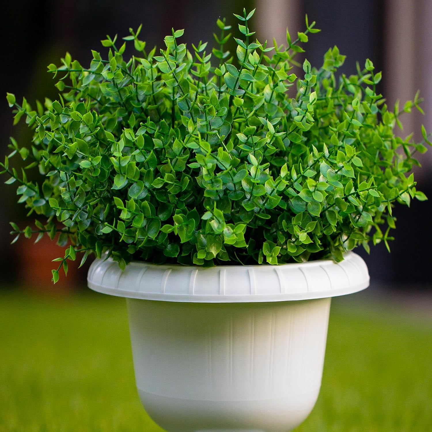 Artificial Plants Outdoor Fake Boxwood Shrubs - 16 Bundles Artificial ...