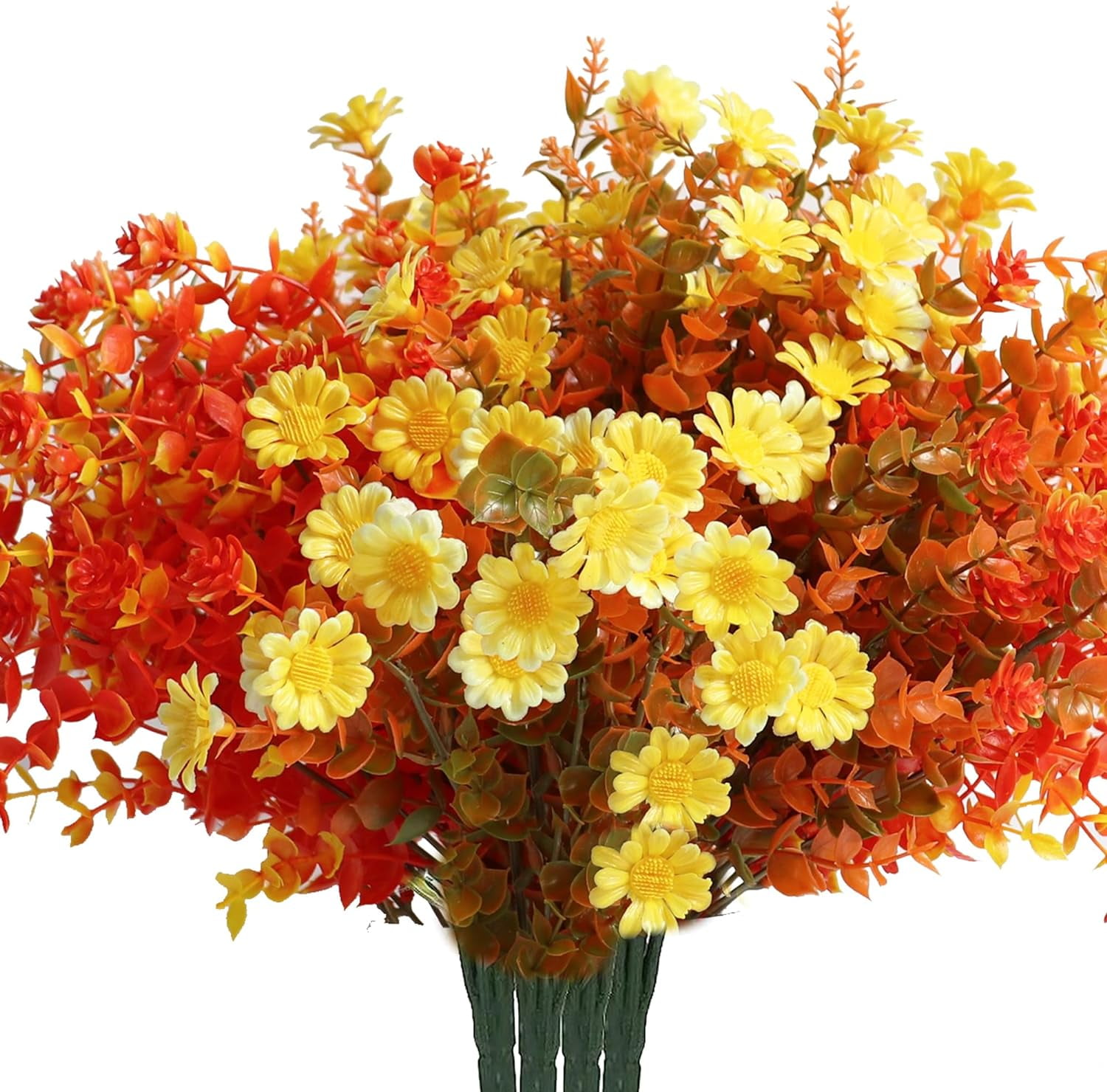 Artificial Plants Outdoor Fake Fall Flowers Mums for Garden Decor for ...