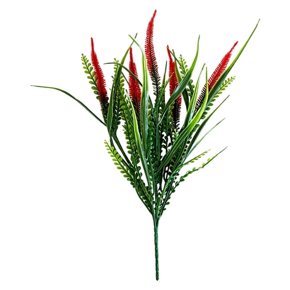 Artificial Plants Outdoor Fake Grass with Flowers UV Resistant Greenery ...