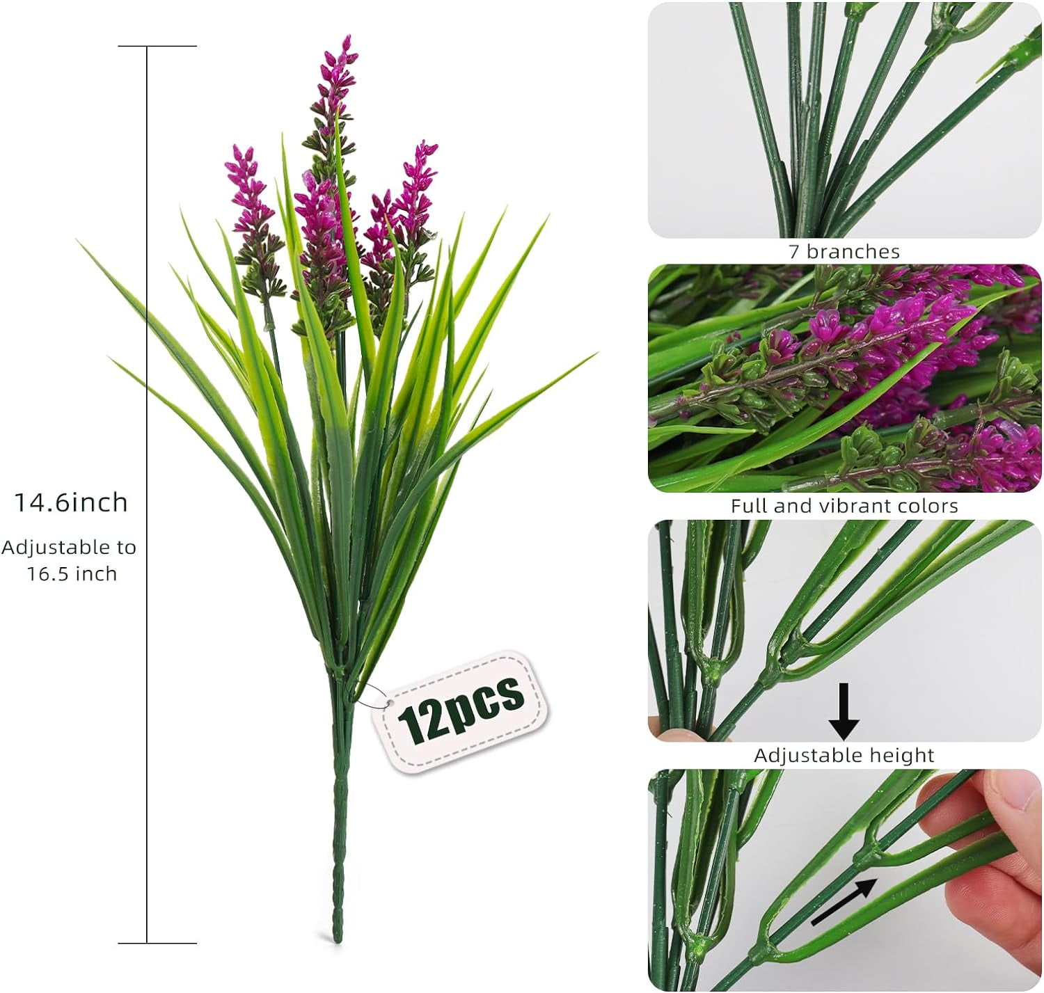 Artificial Plants Outdoor Fake Monkey Grass With Flowers For Pot Garden ...