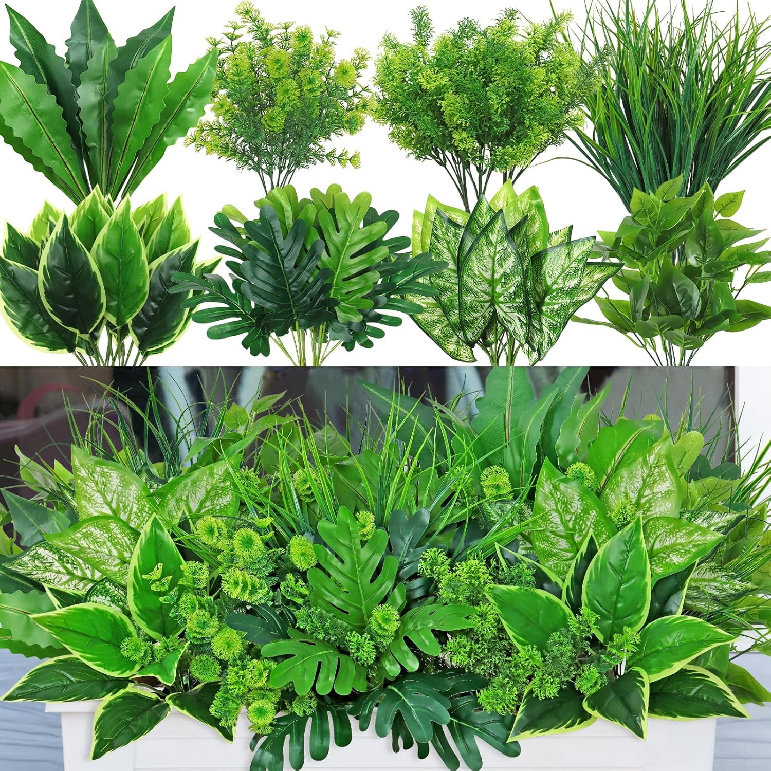 Artificial Plants Outdoor UV Resistant Faux Plants Artificial Boxwood ...