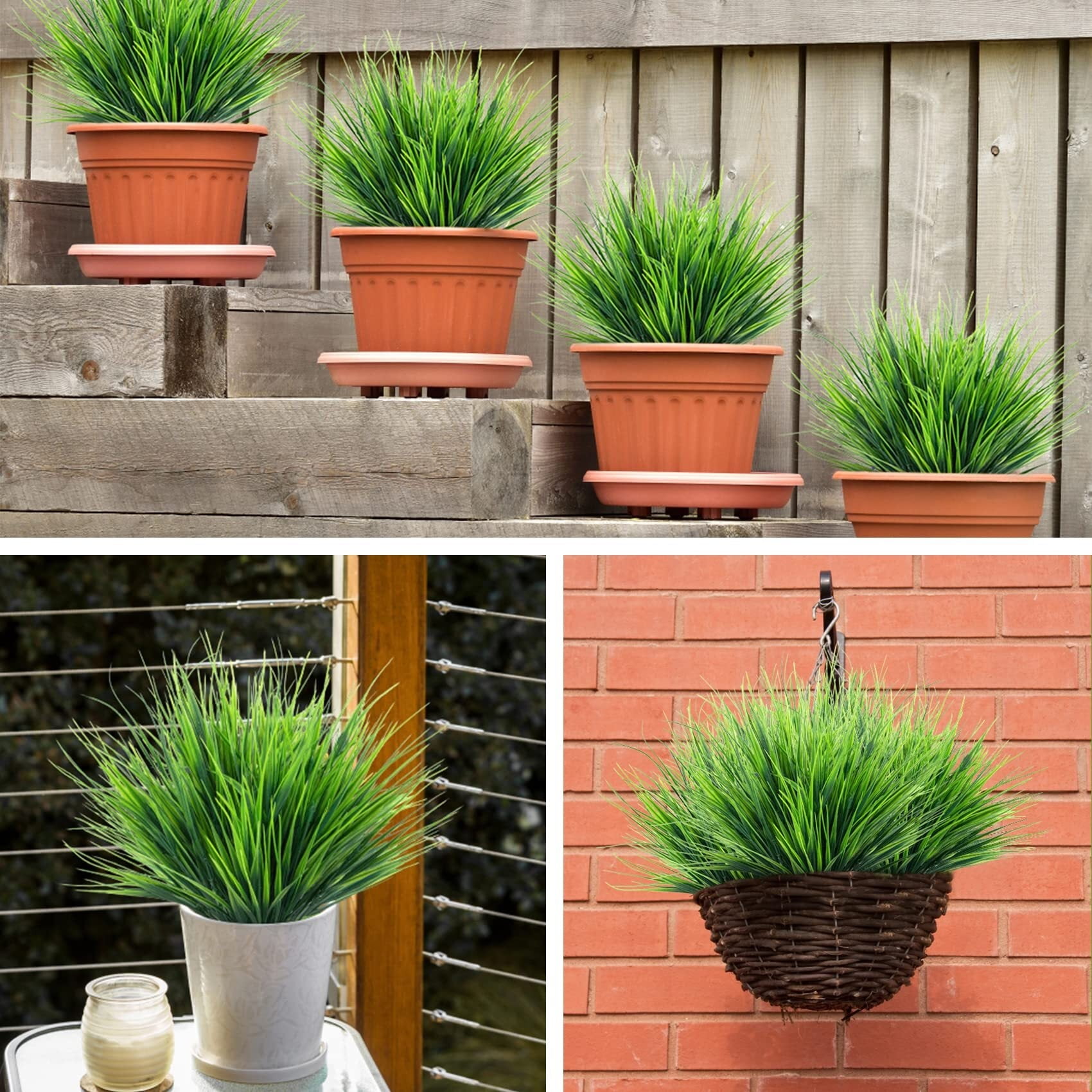 Artificial Plants Outdoors,Fake Wheat Grass UV Resistant for Patio ...