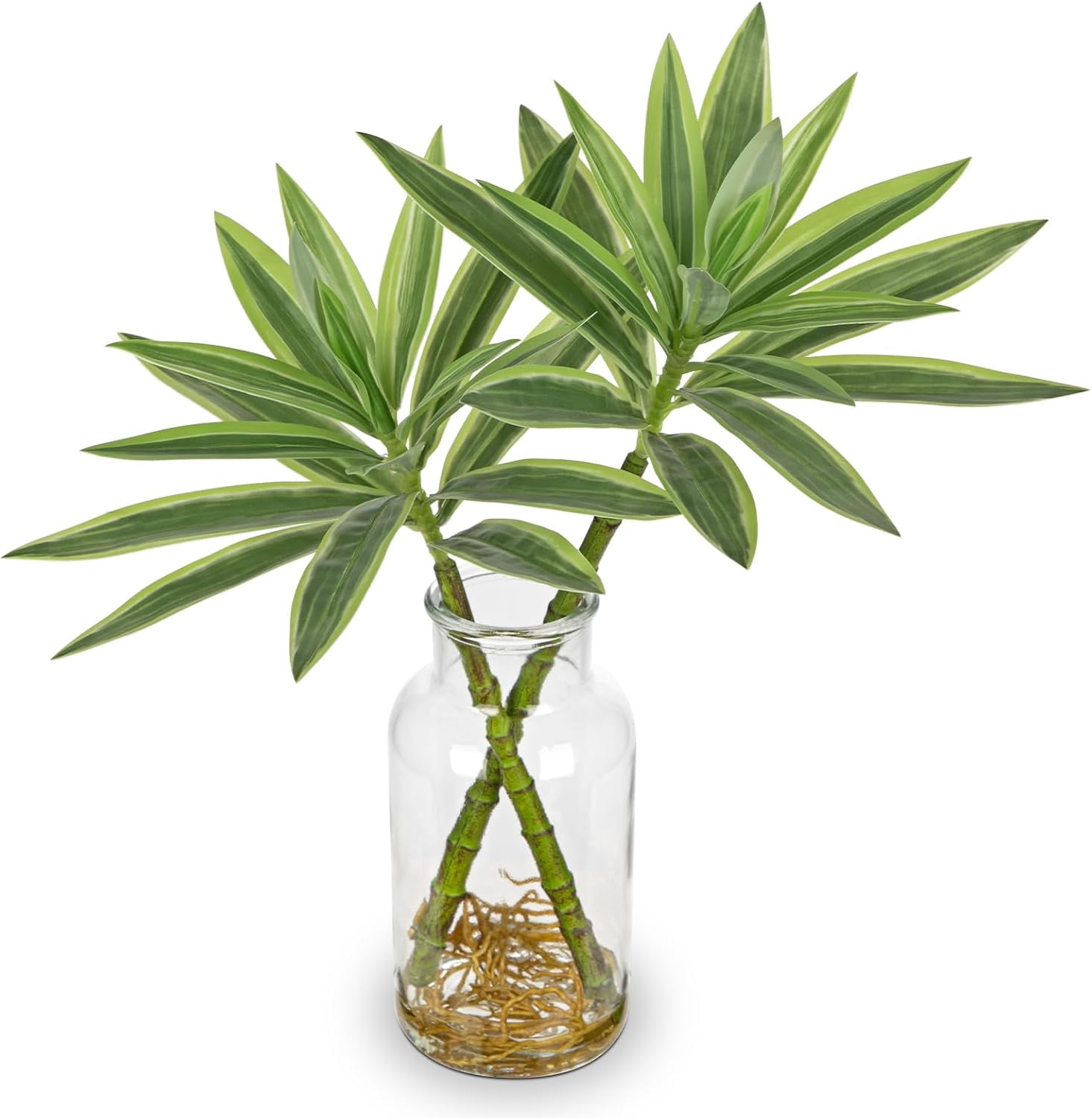 Artificial Plants Stems in Glass Vase with Faux Water,Fake Silk Plant ...