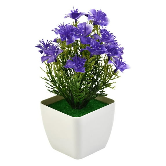 Artificial Plastic Cherry Plants Bonsai Beautiful Fake Potted Flower ...