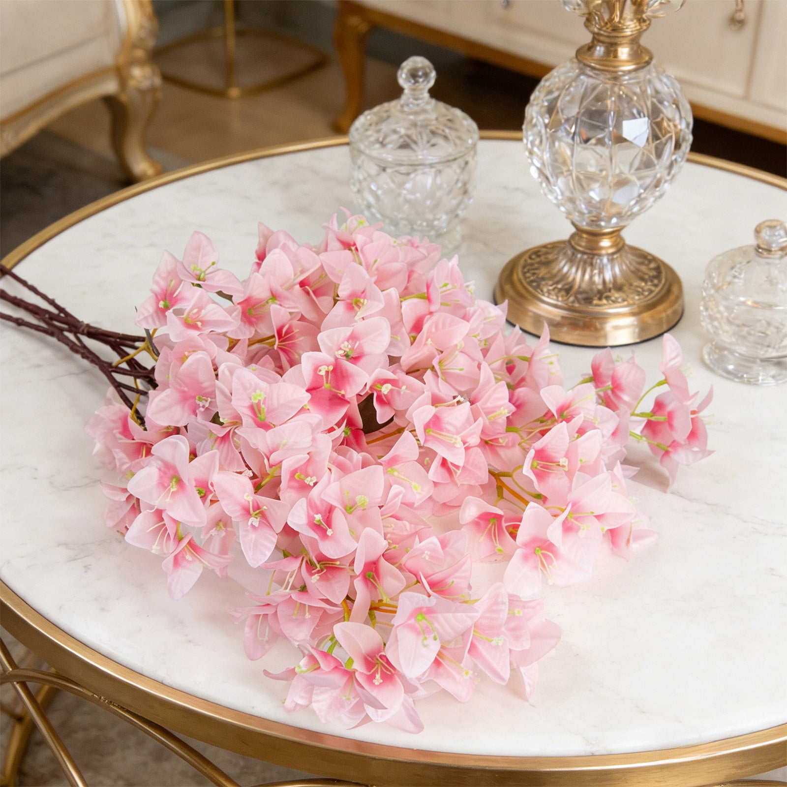 Artificial Plastic Flowers - Realistic Fake Rose Bush Sprigs for Vase ...