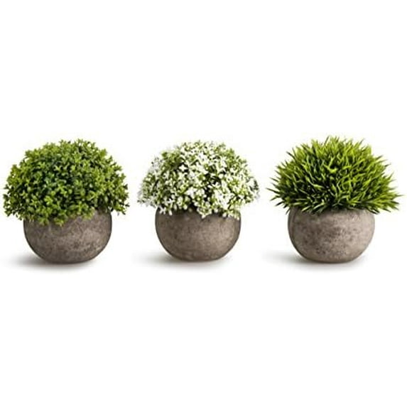 Artificial Plastic Mini Plants Unique Fake Fresh Green Grass Flower in ...