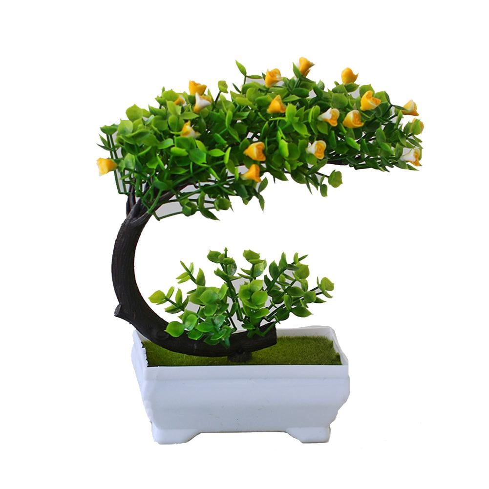 Artificial Plastic Plants Bonsai Small Tree Pot Fake Potted Flower ...