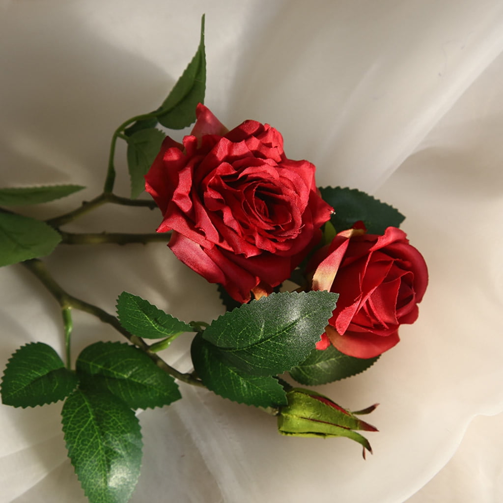 Artificial Plastic Rose Flower, Realistic Roses Fake Flowers for DIY ...