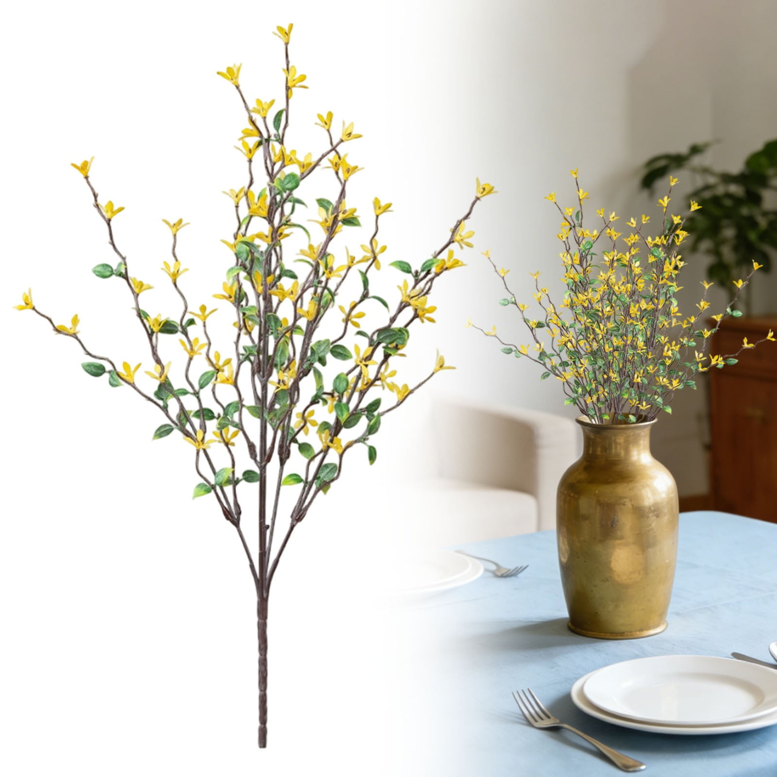 Artificial Plum Blossom Flower 15.7 in Branches Artificial Flowers ...