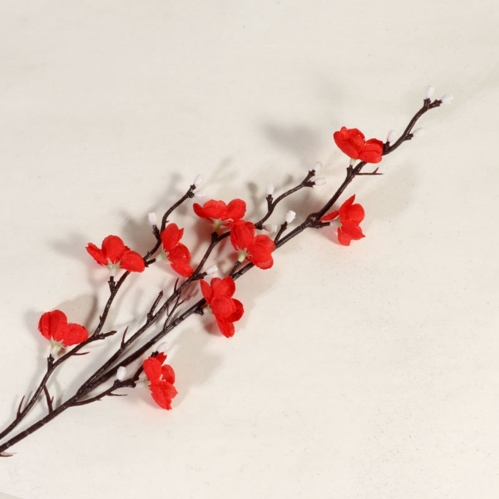 Artificial Plum Blossom Wintersweet Long Stem Flowers, 21.5" High Silk ...