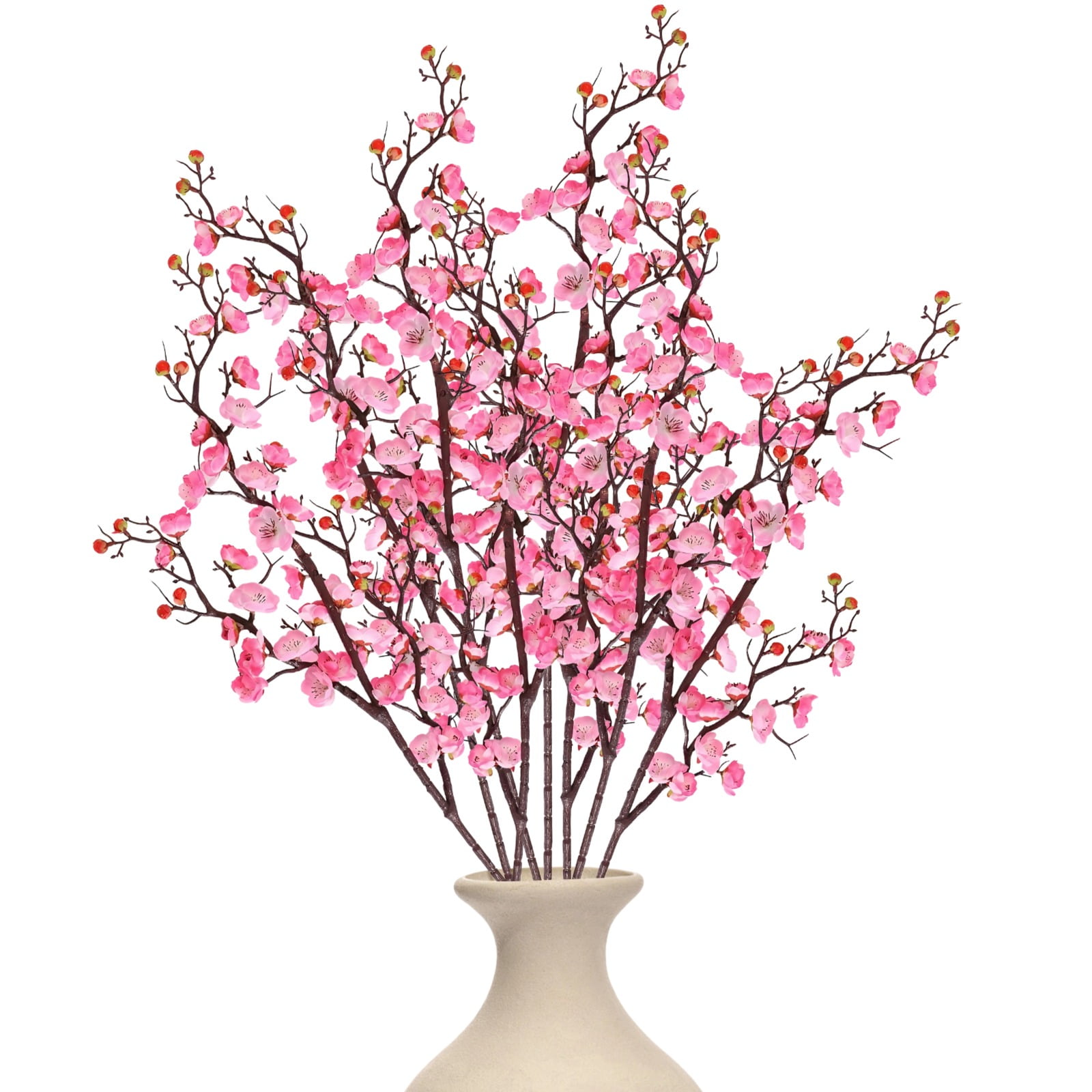 Artificial Plum Blossoms, Long Stem Artificial Flowers for Tall Vase ...