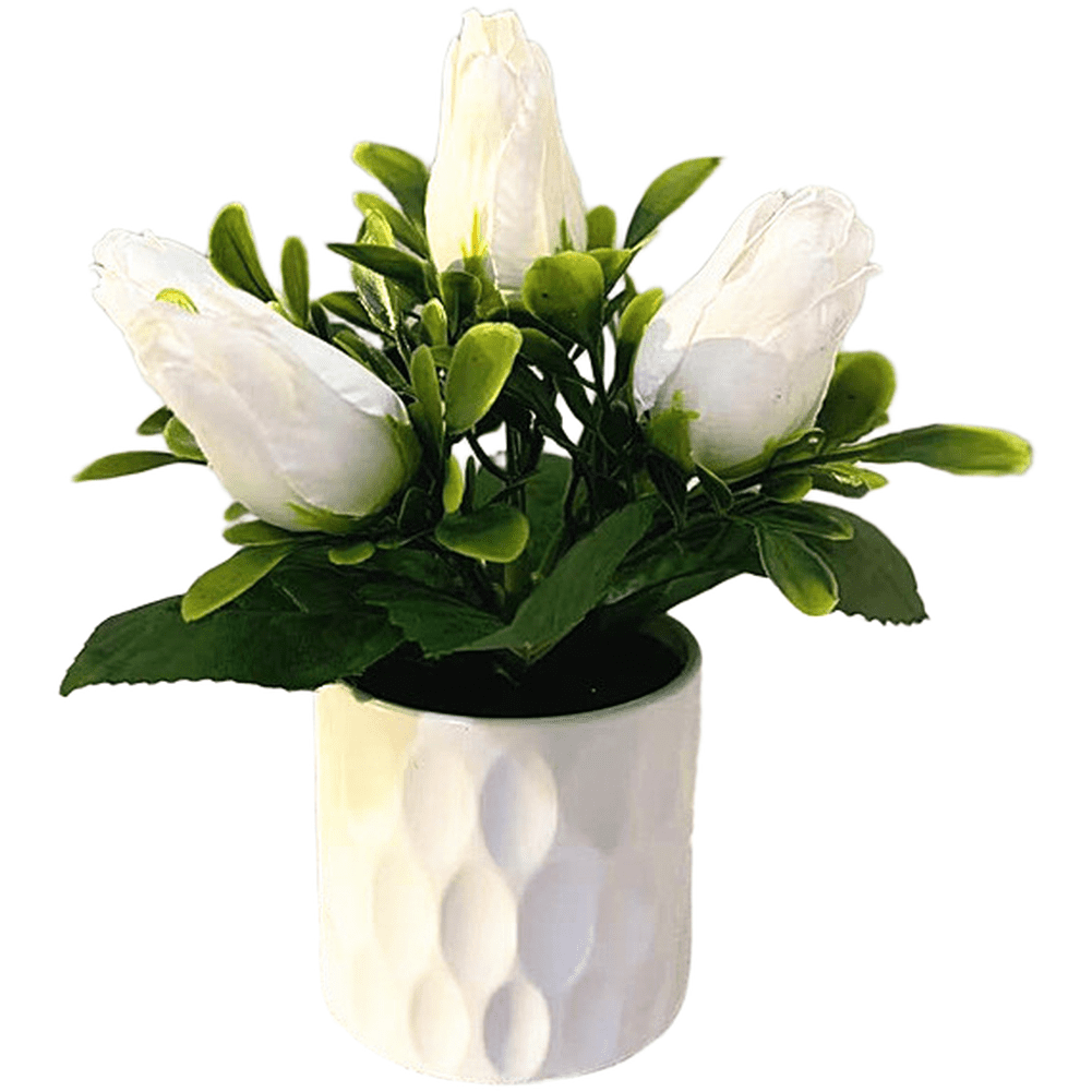 Artificial Pointed Rose Flowers Fake Potted Plants for Home and Table ...