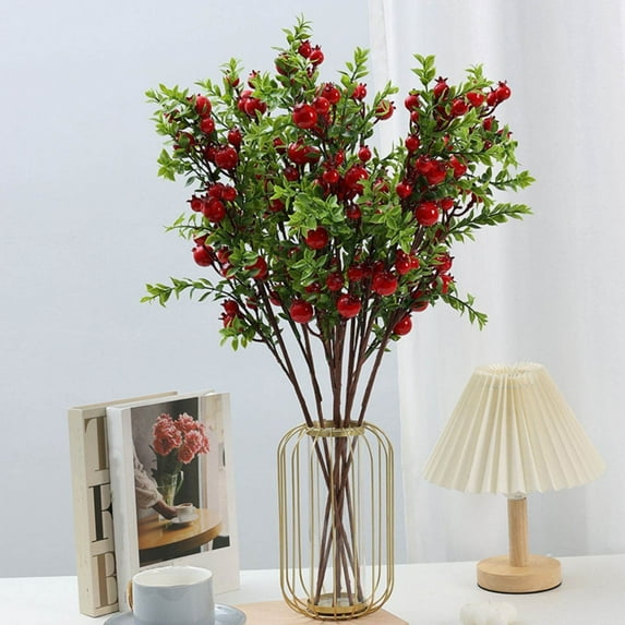 Artificial Pomegranate Flower Arrangement | Realistic Red Pomegranate ...