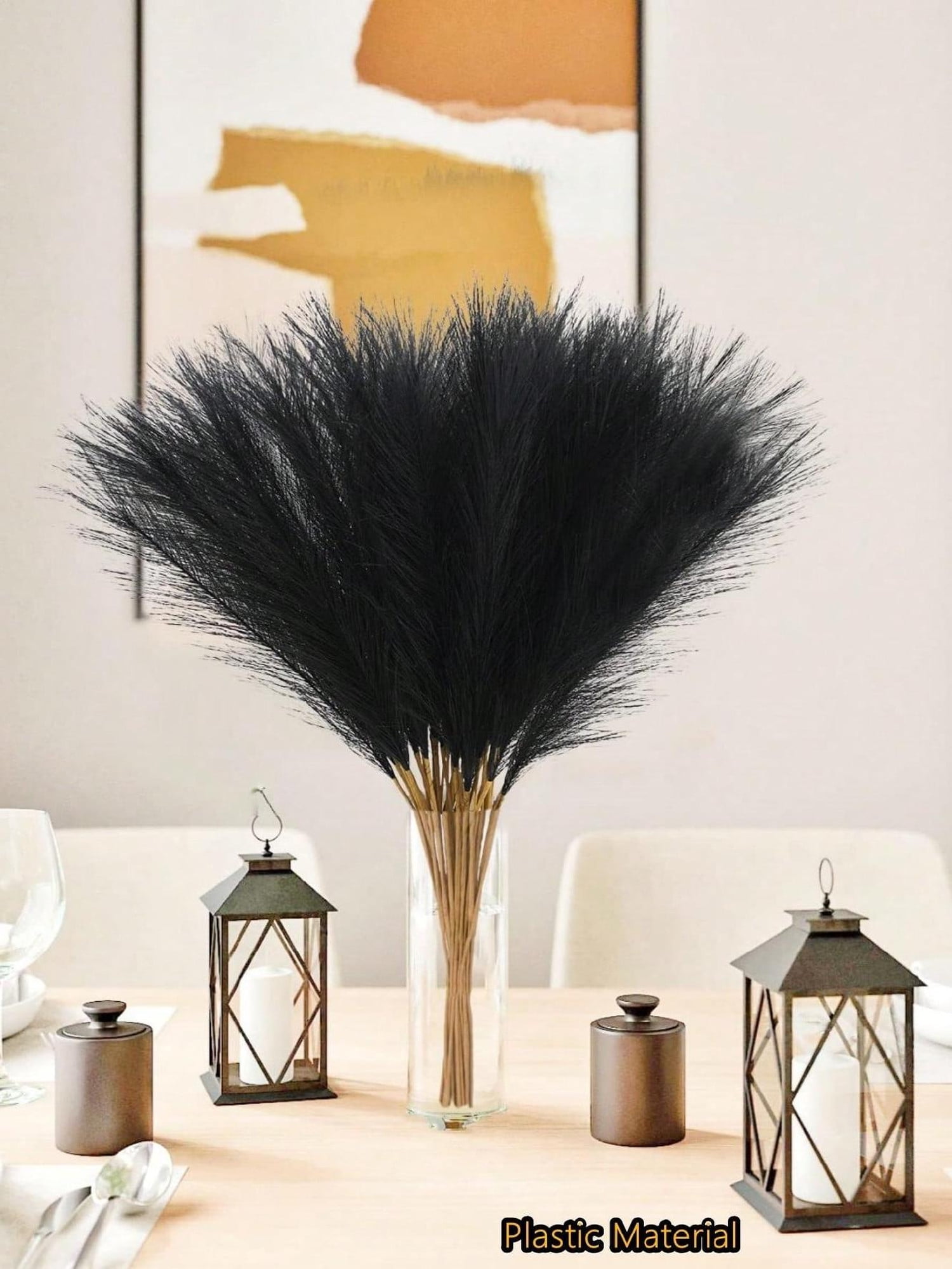 Artificial Pompous Grass, Black Faux Pampas Grass Decoration, High ...