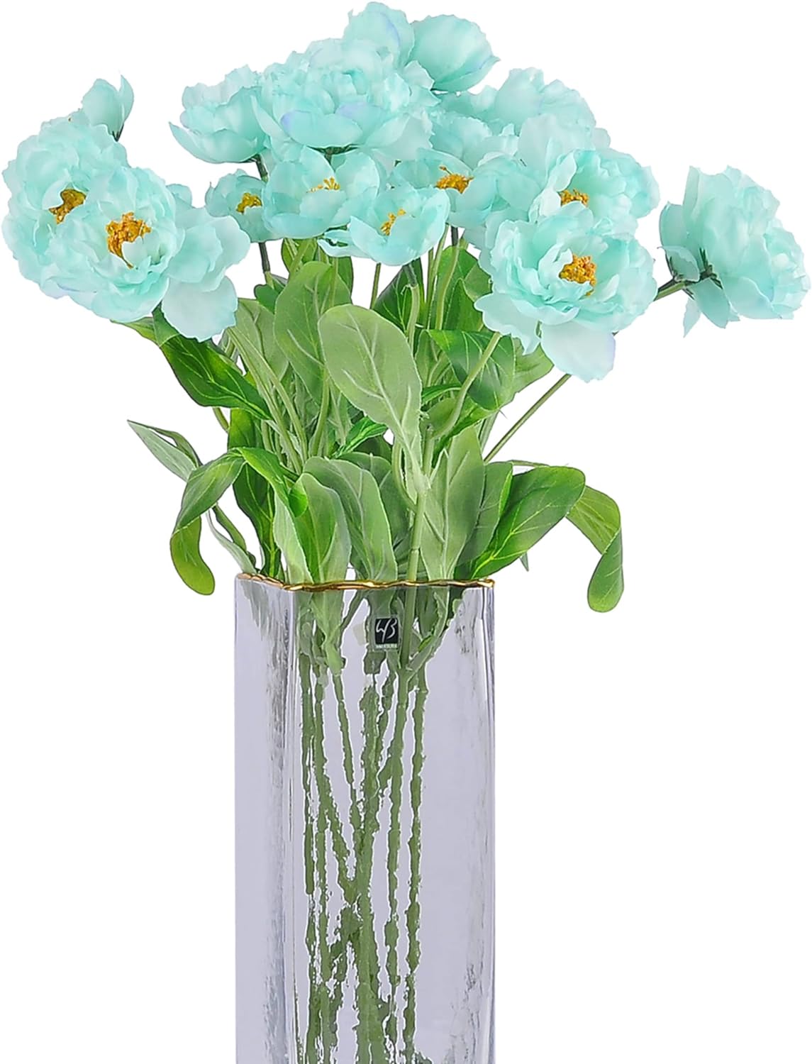 Artificial Poppy Flower 12pcs 21'' Long Stem Silk Papaver with 2 ...