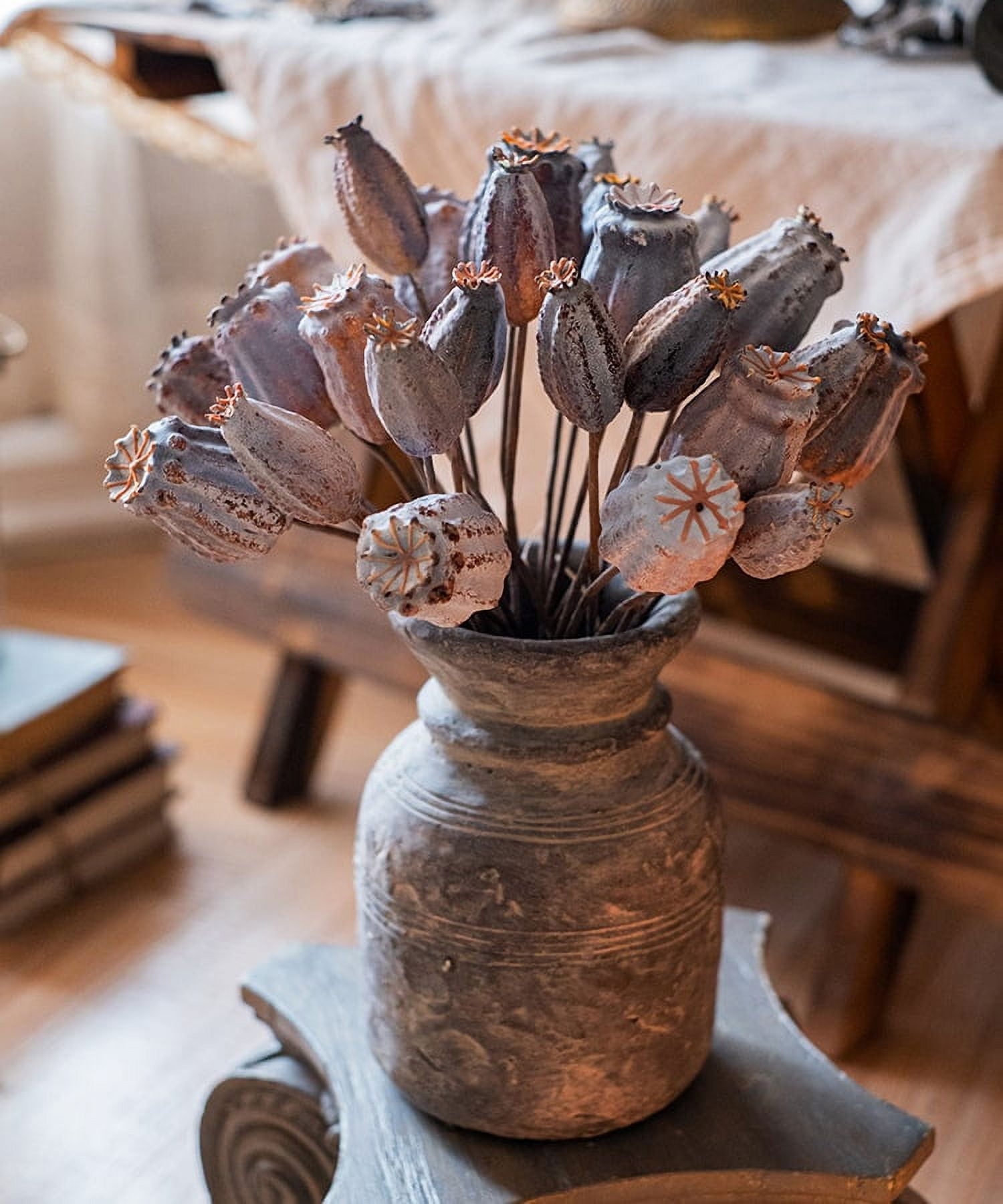 Artificial Poppy Fruit Bunch 10.6" Tall Silk Plant - Walmart.com