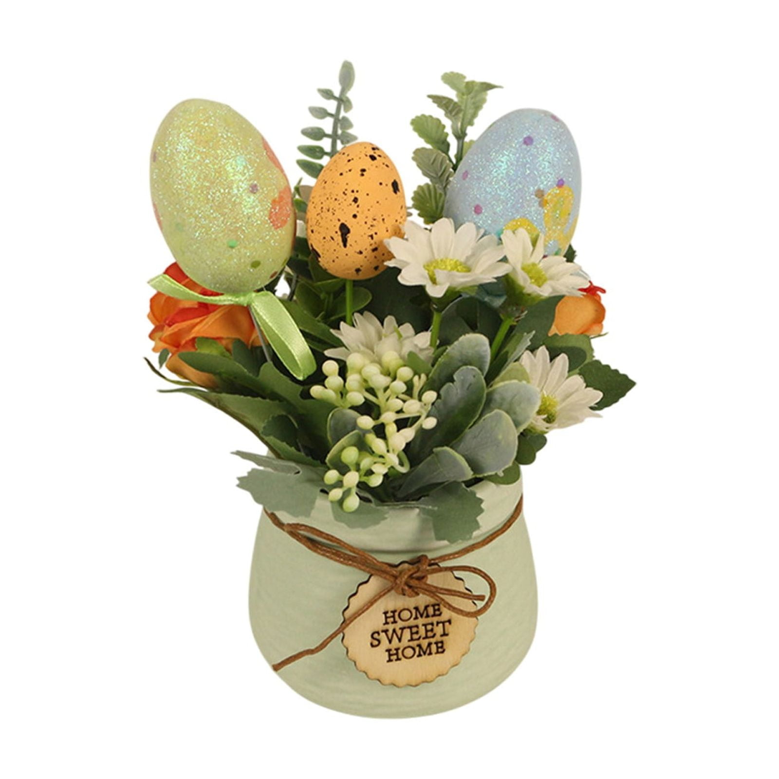 Artificial Pot Flowers with Ceramic Potted Fake Flower Easter Simulated ...