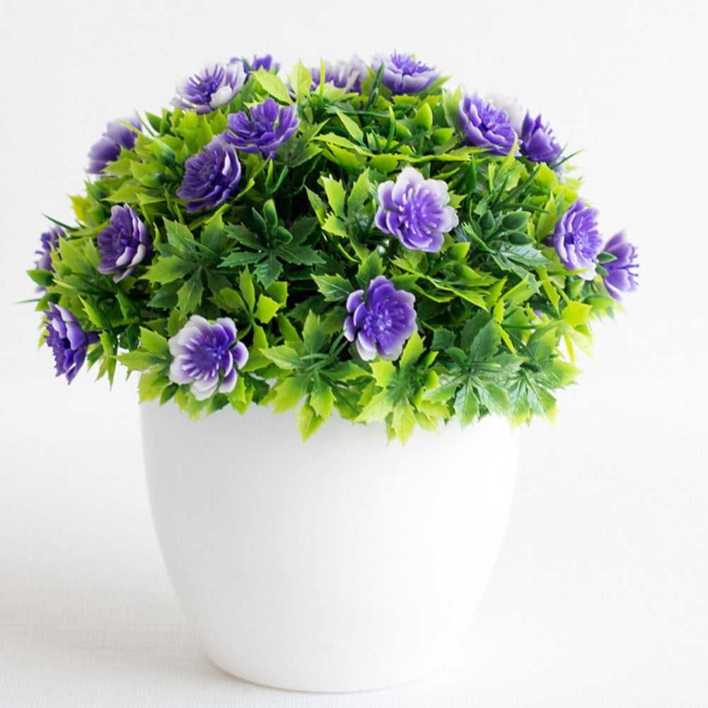 Artificial Pot Flowers Fake Daisy with Pot Small Fake Plants with Pot ...