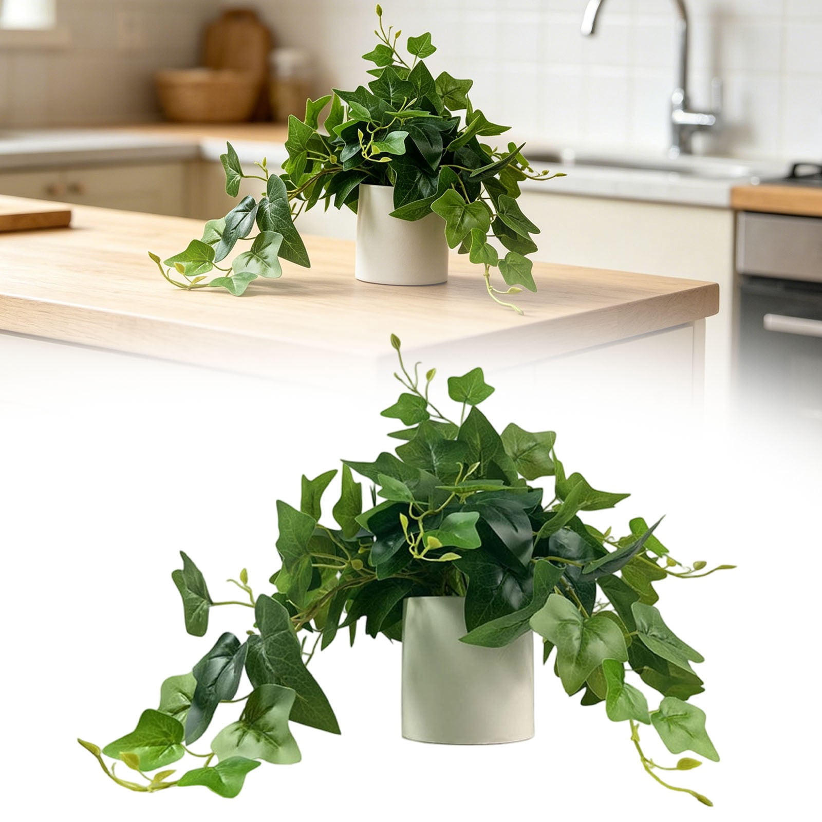 Artificial Pothos Plant With Pot Realistic Hanging Plant In Plastic Pot ...