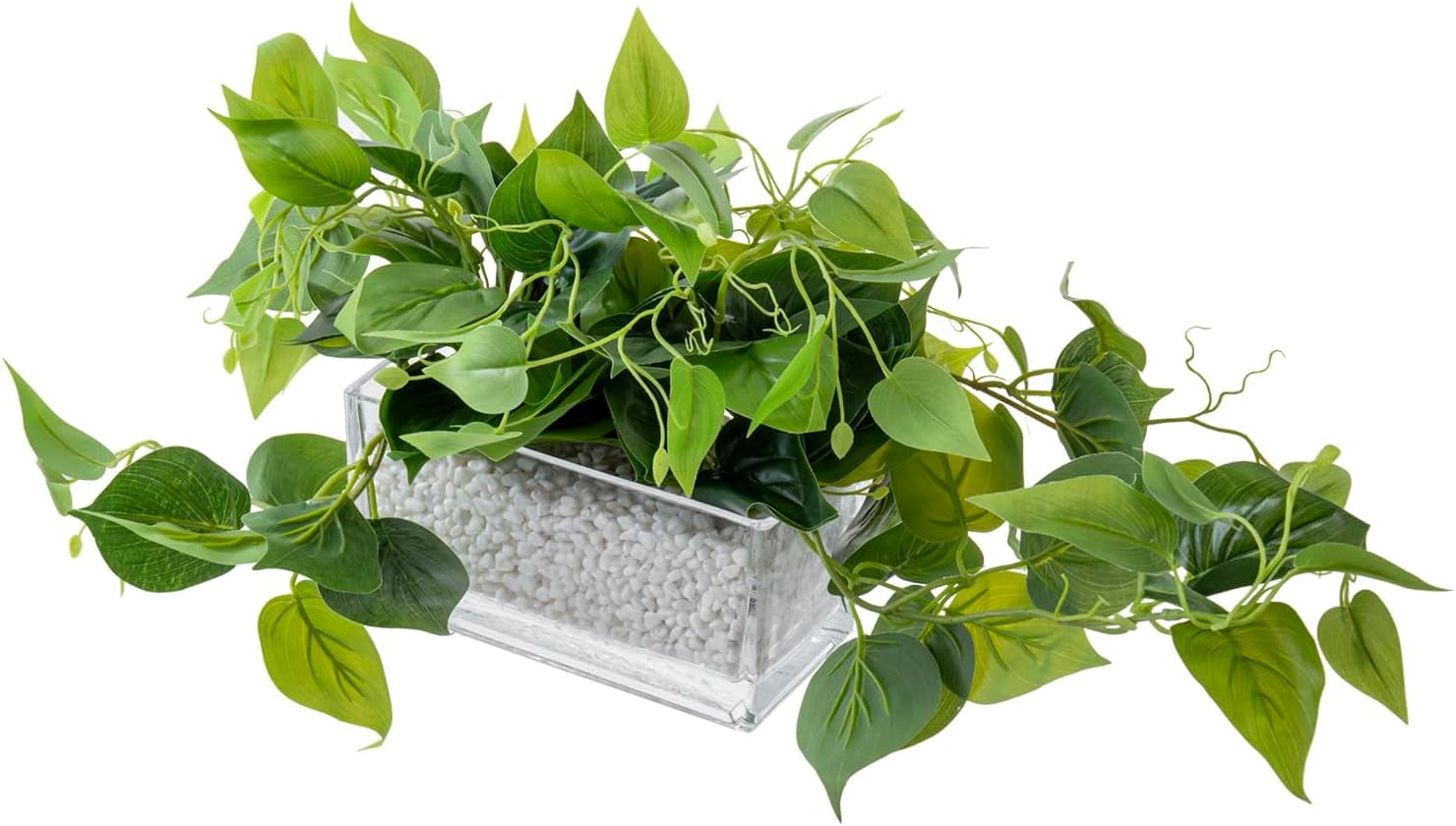 Artificial Pothos Plants Indoor, Fake Green Leaves Potted in 8 Inch ...