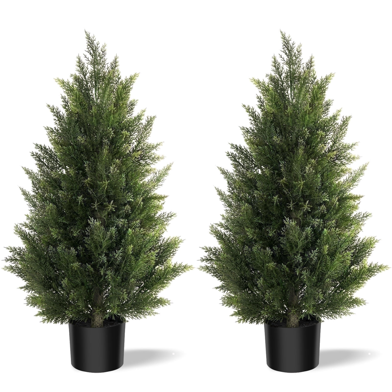 OLIVIVI Artificial Cedar Tree, 3FT Tall, Faux Silk, Set of 2 - Walmart.com