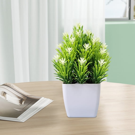 Artificial Potted Fake Flowers for Home Décor – Small Plastic Bouquet ...