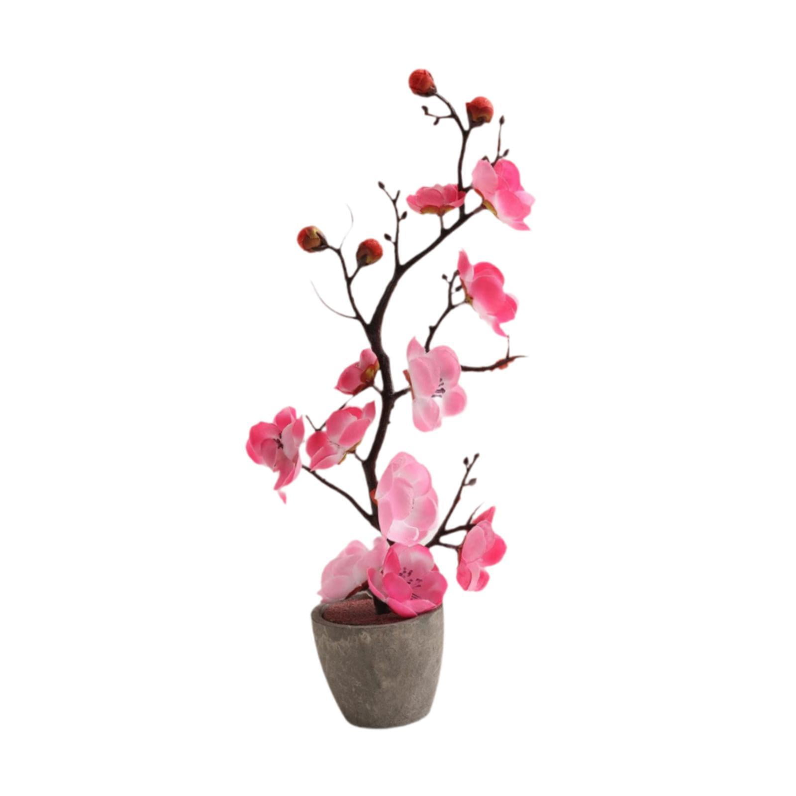 Artificial Potted Flowers Fake Bonsai Flower in Vase Office Home ...